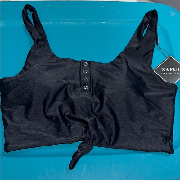Zaful | Swim | Zaful Black Tiefront Tankini Top | Poshmark